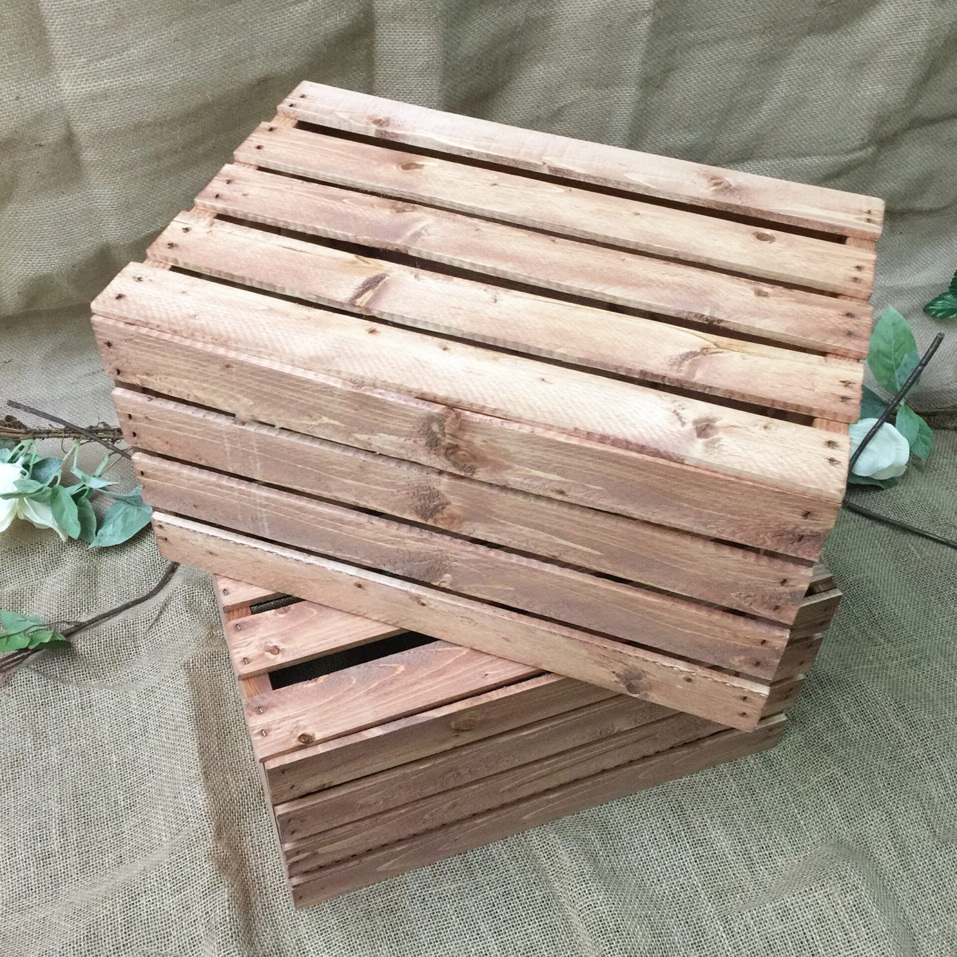 Light Rustic Wooden Crates For Rent - VintageBash.ca