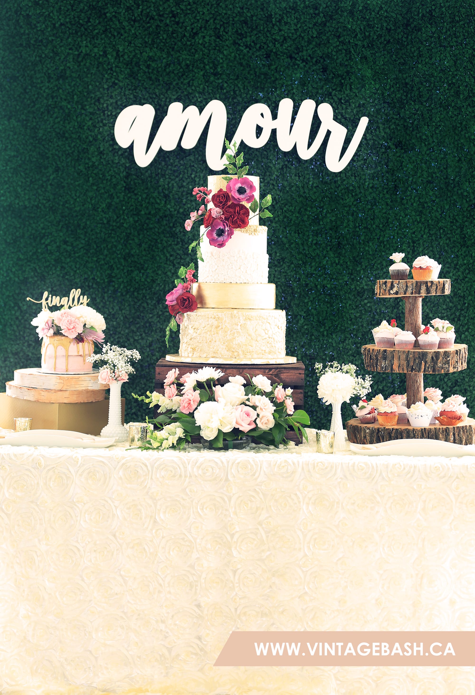 Rustic Romantic Dessert Table Inspiration • VintageBash