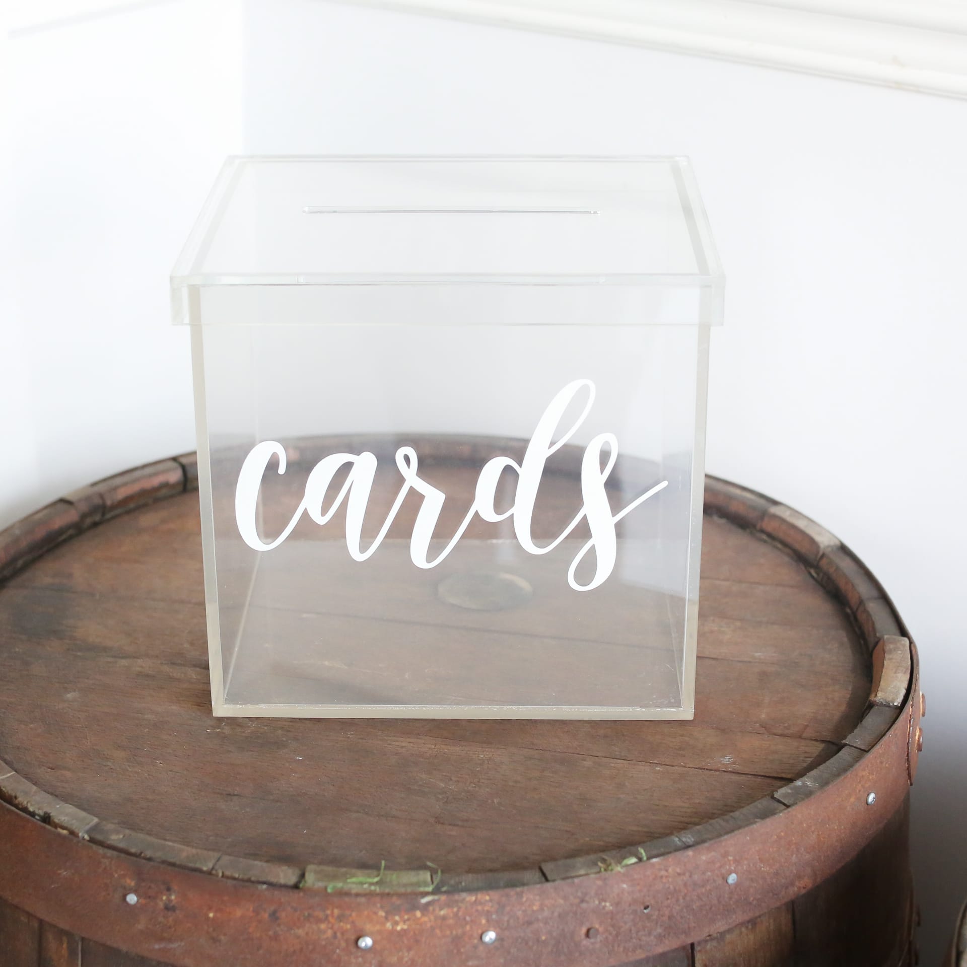 Arci Acrylic Clear Card Box Rental • VintageBash