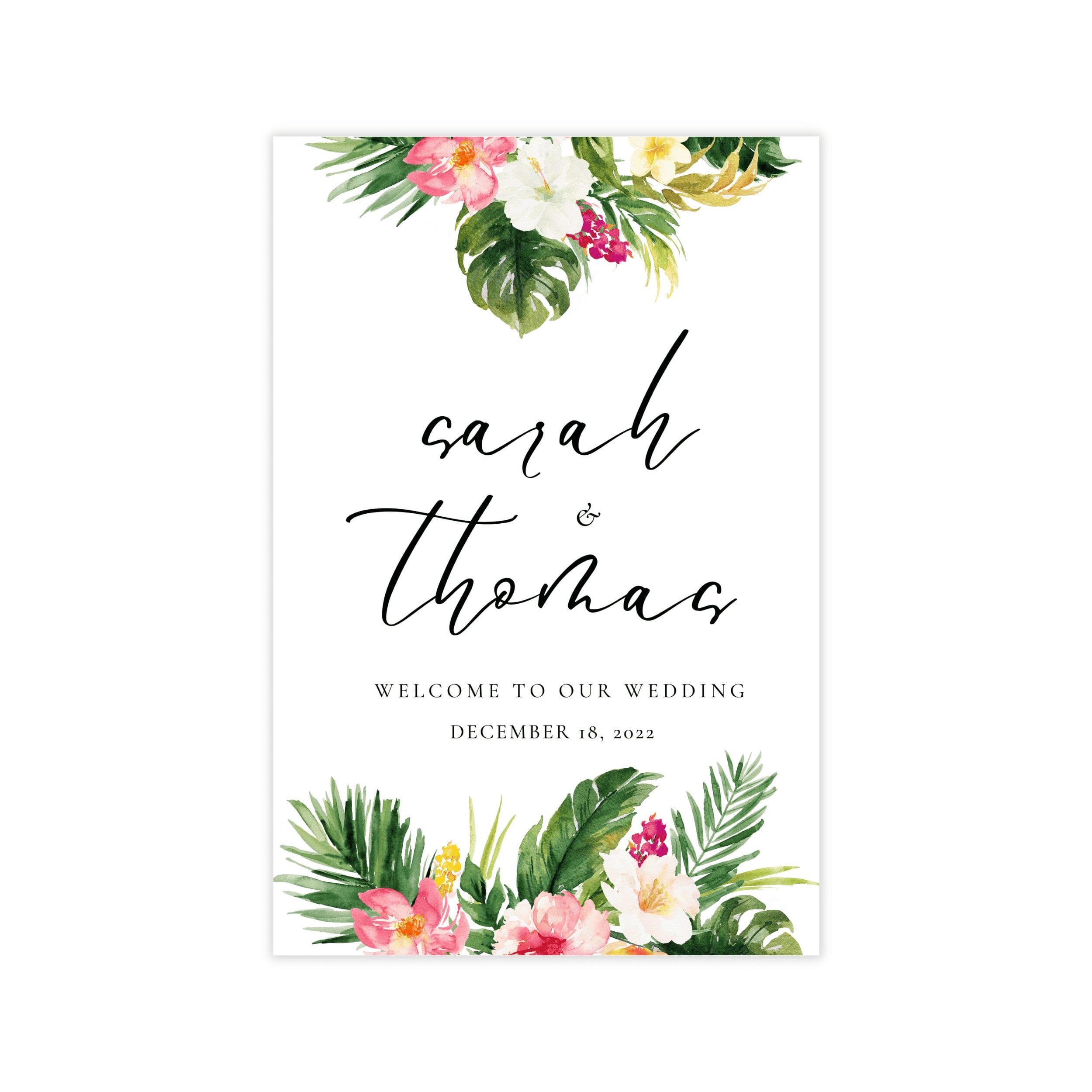 Tropical Vertical Welcome Sign Rental • VintageBash