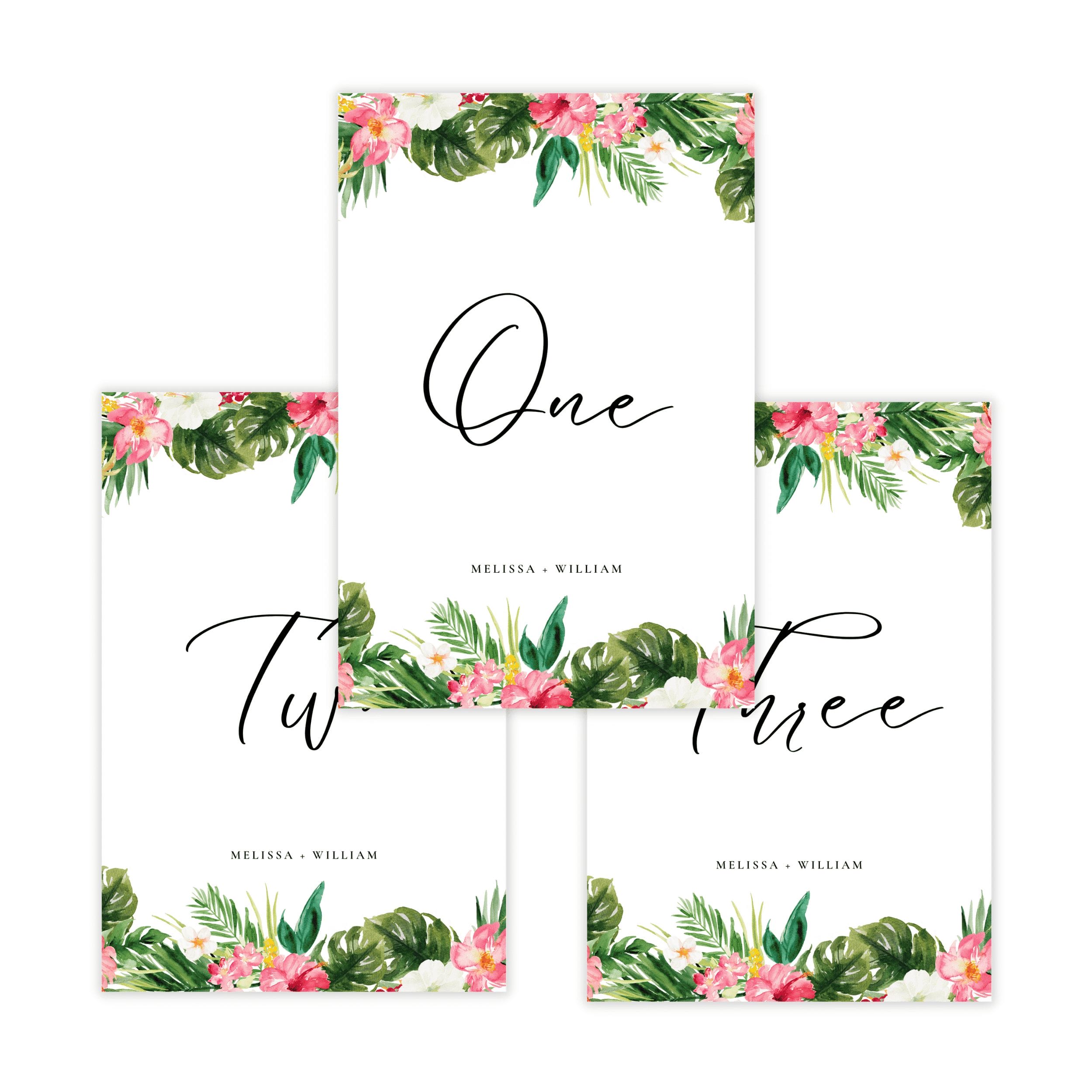 Tropical Table Number (Words) Rental • VintageBash