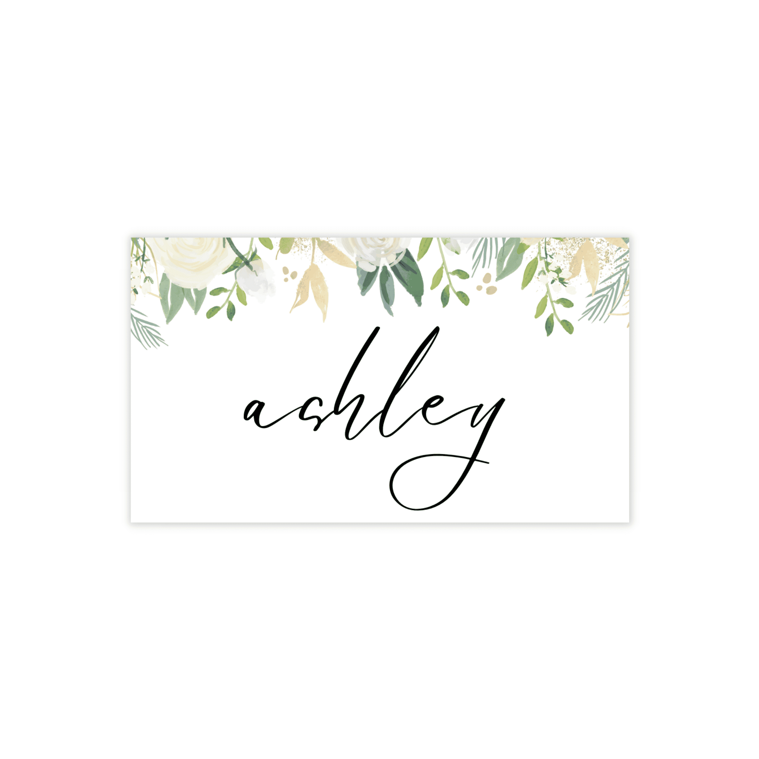Classic Gold & Green Name Card Rental • VintageBash