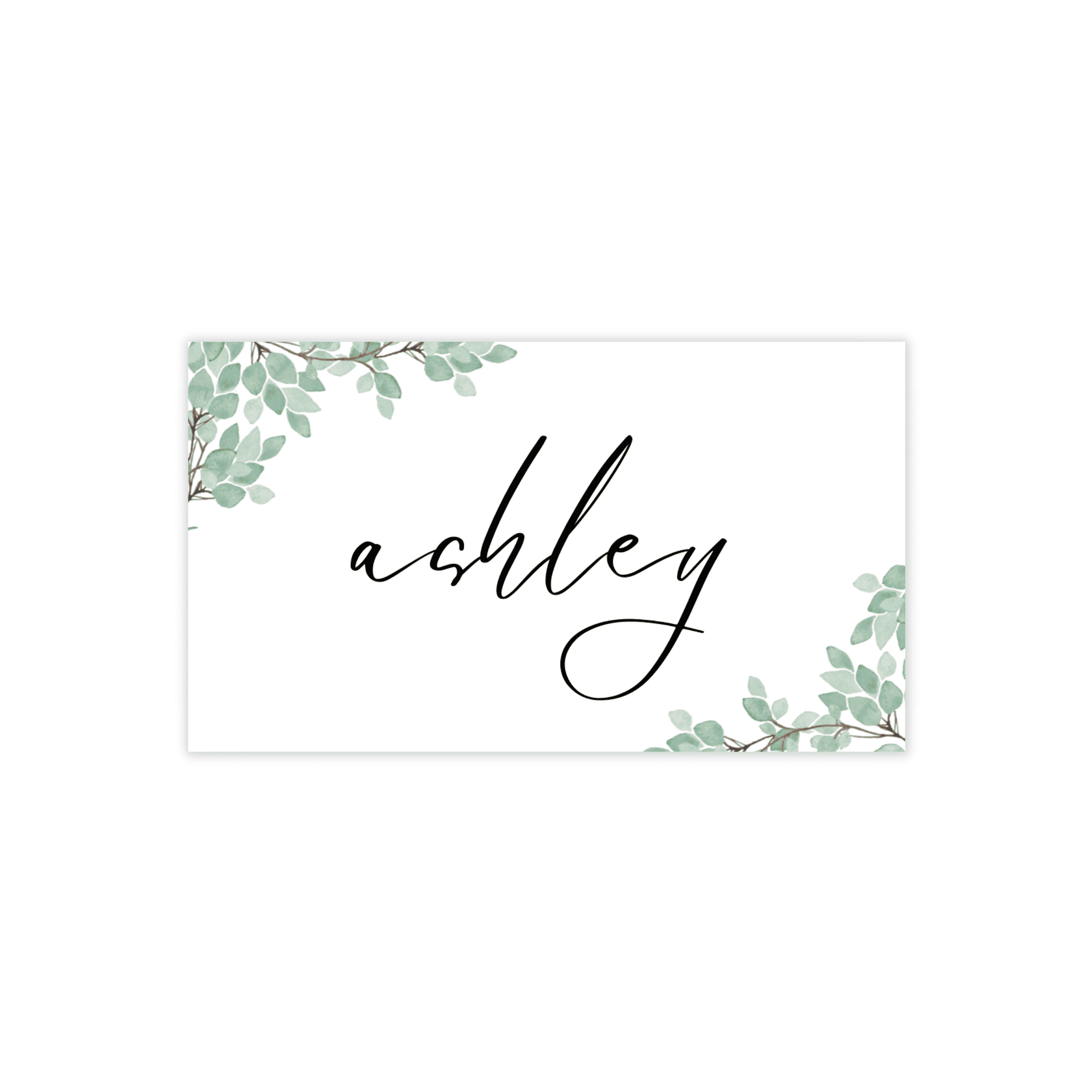 Modern Greenery Name Card Rental • VintageBash