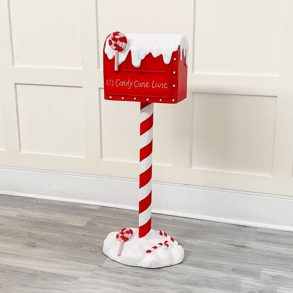 Snowy Candy Cane Mailbox Rental • VintageBash
